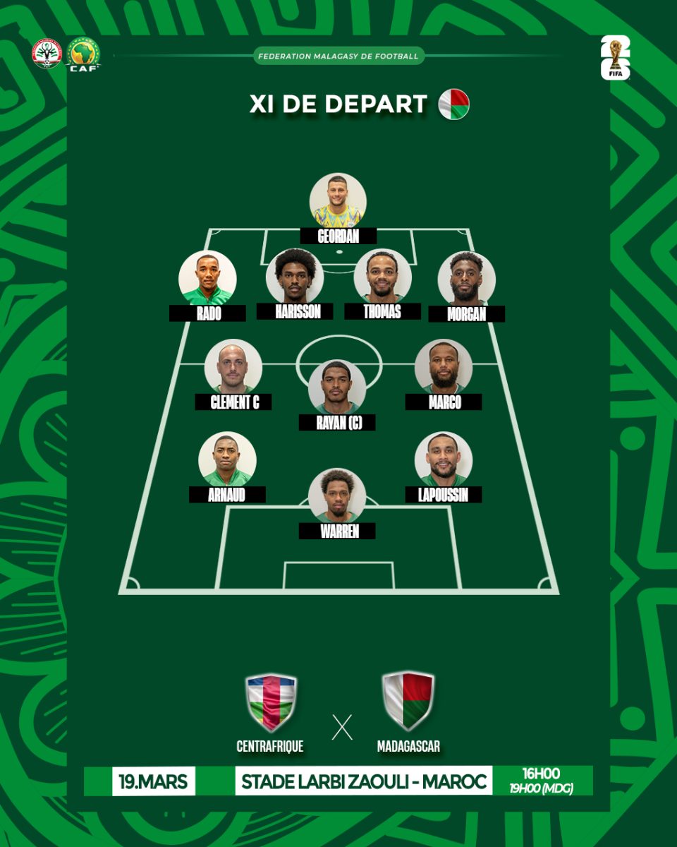 Centrafrique-Madagascar : chaîne TV, compos et heure du match