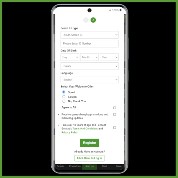 Betway: Register and create your new account today