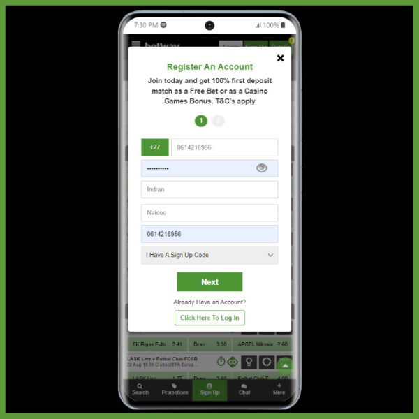 Betway: Register and create your new account today